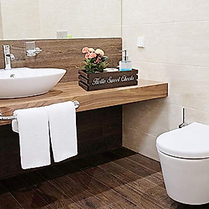 VOOWO Funny Bathroom Decor Box, Farmhouse Bathroom Decor Toilet Paper Holder Box, Toilet Tray Basket, Rustic Home Decor Box for Bathroom, Counter and Kitchen