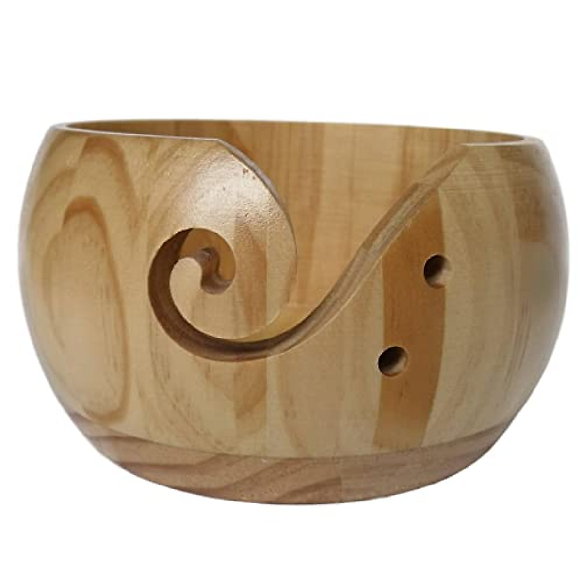 ZSQZJJ Bamboo Yarn Bowl with lid Handmade Textile Wool Prevent Sliding Wool Weaving Storage Log Bowl