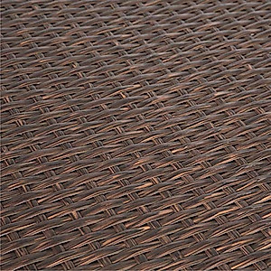 Mandycng Patio Outdoor Rattan Storage Bench w/Cushion, Weatherproof Poolside Deck Box Storage Shed Bin Backyard, Garden Wicker Seat Storage Bench Outdoor Furniture, 60 Gallon Capacity