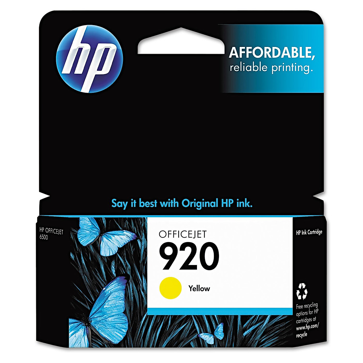 HP 920 | Ink Cartridge | Yellow | Works with HP OfficeJet 6000, 6500, 7000, 7500 | CH636AN