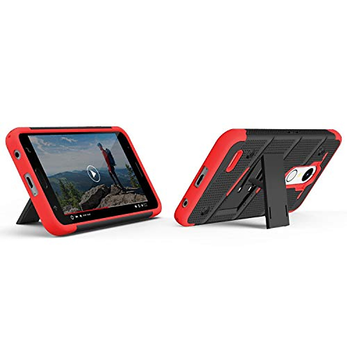 ZIZO Bolt Series LG K30 Case Military Grade Drop Tested with Tempered Glass Screen Protector Holster LG Harmony 2 Case Black RED