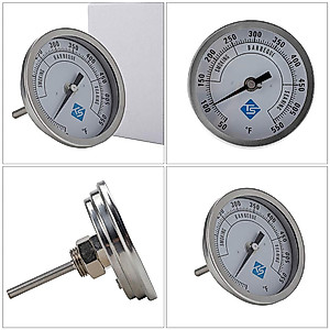 Hemoton 1pc Oven Thermometer Grill Smoker Temperature Gauge Oven Temperature Gauge Food Baking Oven Temp Gauge Home Brewing Thermometer Smoker Thermometer Indicator Metal Material Pointer