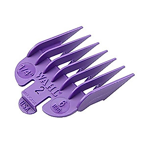 Wahl Professional Color Coded Comb Attachment #3124-703 - Purple #2 - 1/4" (6.0mm) - Great for Professional Stylists and Barbers