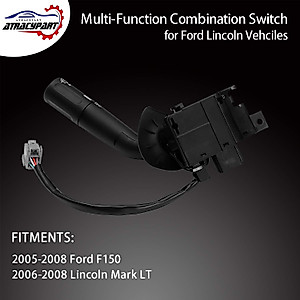 Turn Signal Wiper Dimmer Combination Multi-Function Switch | for 2005-2008 Ford F-150, 2006-2008 Lincoln Mark LT | Replaces# 5L3Z-13K359-AAA, 6L3Z-13K359-AA, SW7388, 629-00789, CBS-1332