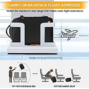 BAGODI Travel Laptop Backpack,15.6 Inch Flight Approved Carry on Backpack,Waterproof Large 40L Hiking Backpack Casual Daypack (Black)