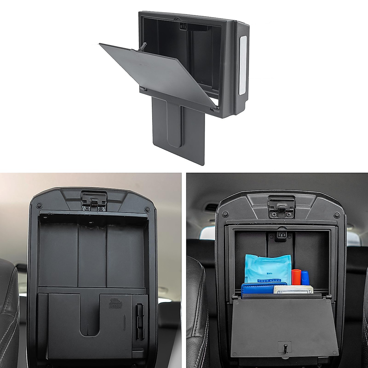 JDMCAR One-Touch Hidden Storage Box Compatible with Toyota 4Runner Accessories 2010-2023 2024 Center Console Organizer