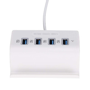 ASHATA 4 Port USB Hub Multiple Interfaces OTG Hub Adapter for Phone Tablet Desktop USB C Hub,BYEASY USB C to USB 2.0 HUB for MAC OS,Linux and Other Operating Systems,White