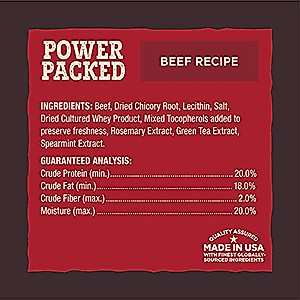 Wellness CORE Power Packed Dog Treats (Previously Pure Rewards), Grain-Free Tender Jerky Treats, Made in USA (Beef Recipe, 4-Ounce Bag)