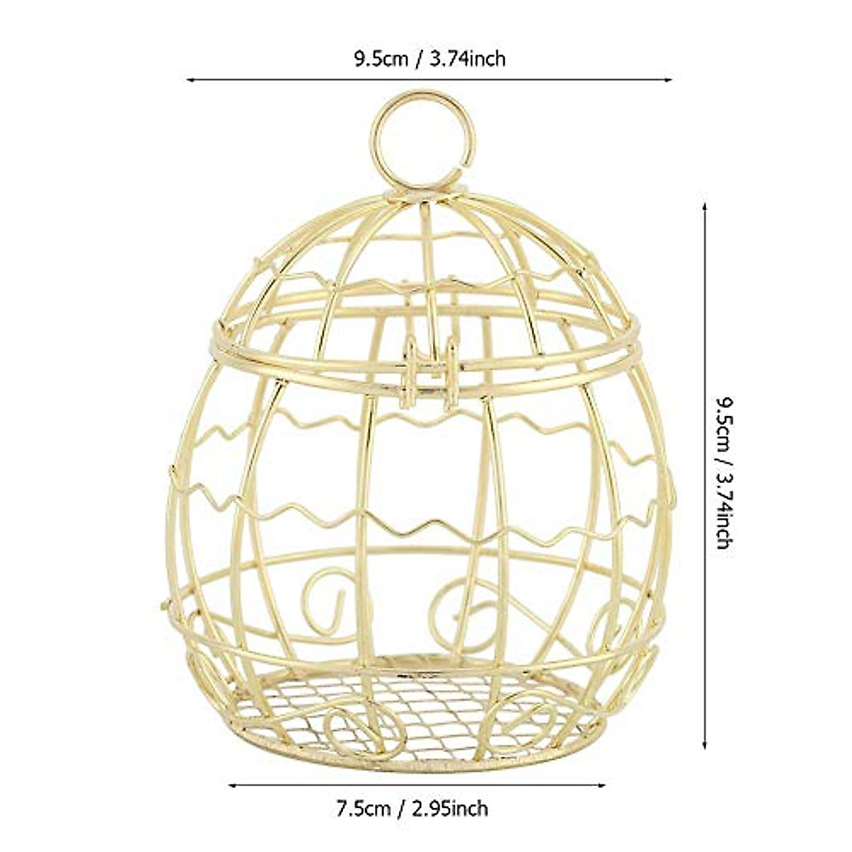 AUNMAS Bird Cage Candy Box, Decorative Gifts Sugar Container Small Chocolate Boxes Wedding Favor Banquet Party Home Decoration Christmas Present Accessories, Gold