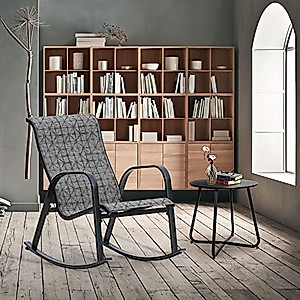 Grand patio Outdoor Rocking Chair, Textilene Rocker Suitable for Indoor and Outdoor Use, Living Room, Backyard, Porch, Balcony (Black&Grey Plaid, 1PC)