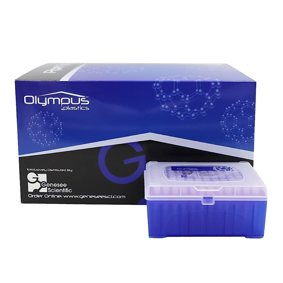 Olympus Plastics 10µl Universal Filter Pipette Tips, Low Binding, Racked, Sterile, 50 Racks of 96 Tips/Unit (4800)