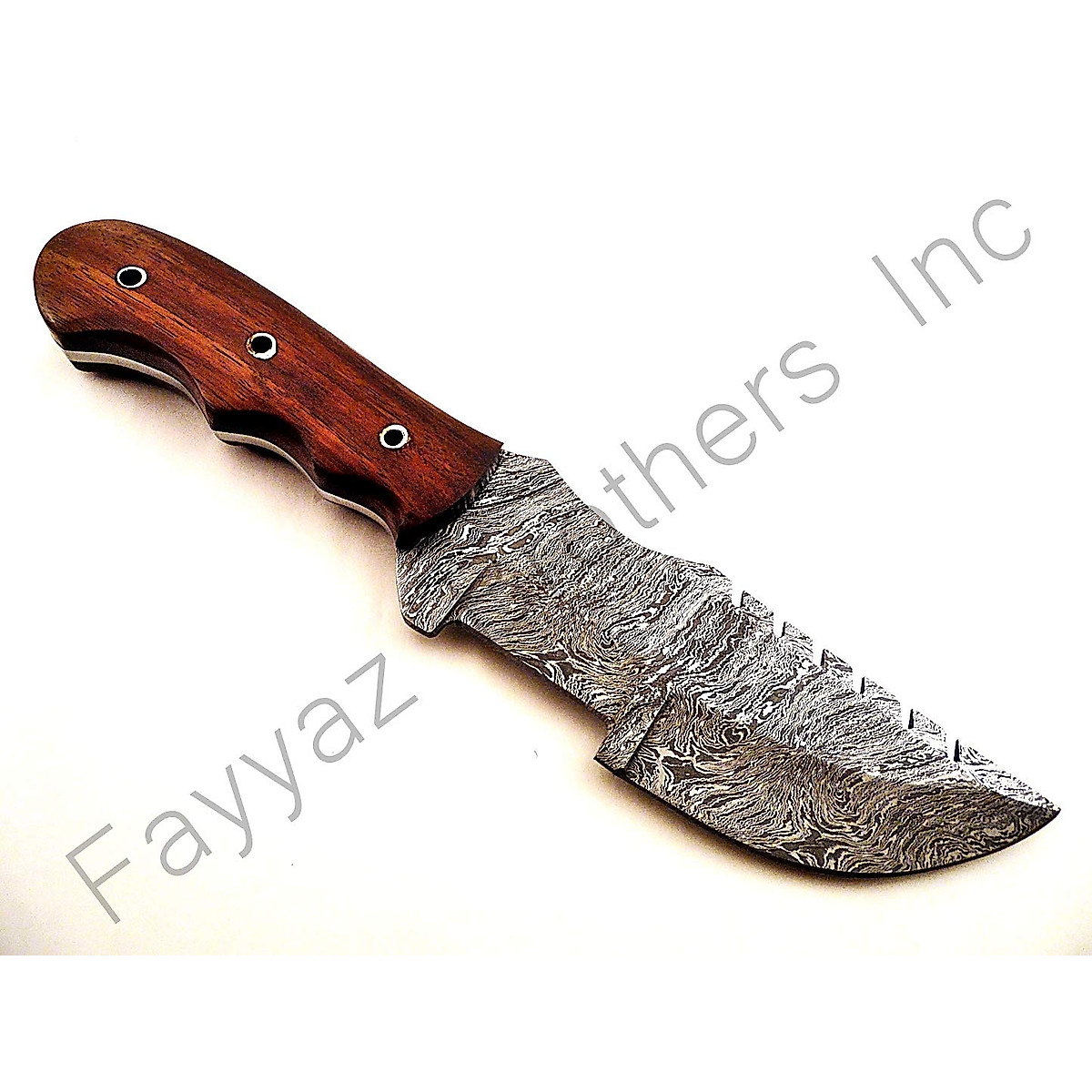 FAYYAZ BROTHERS Custom Made Damascus Steel Hunting Knife/Tracker Knife FBK-15306, 307, 308, 309, 310, 311, 312, 313 and 314 (Rose Wood)