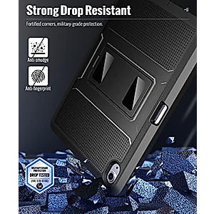 MoKo Case for iPad Air 5th Generation 2022/ iPad Air 4th Generation 2020 10.9 Inch with Pencil Holder, Kickstand, Built-in Screen Protector, Heavy Duty Shockproof Rugged Case for iPad Air 5/4,Black