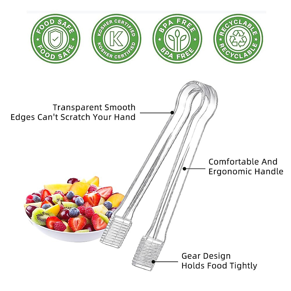 Abnaok Deli Meat Container For Fridge With 2PCS Plastic Tongs, Lunch Meat Container For Refrigerator, Plastic Buffet Serving Tongs, Deli Meat Container Set For Cold Cuts, Salami, Cheese