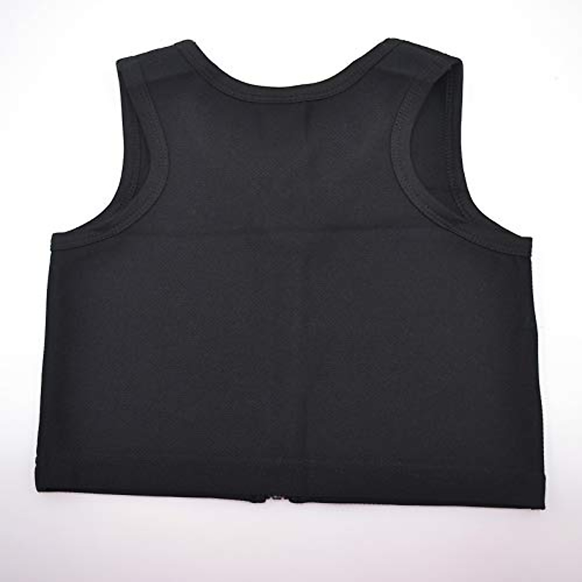 BaronHong Tomboy Trans Lesbian Middle Zipper Mesh Chest Binder Corset Plus Size Short Tank Top(Black,M)