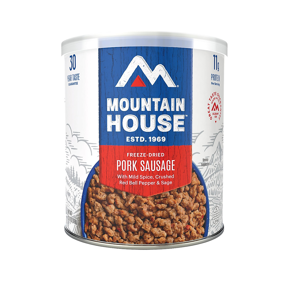 Mountain House Pork Sausage #10 Can | Freeze Dried Survival & Emergency Food | 25 Servings