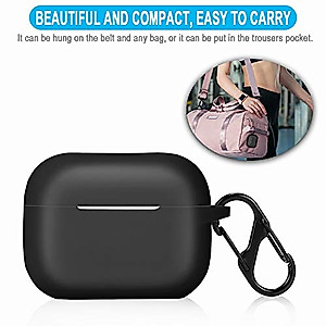 HALSHI Compatible for Airpods 3 Silicone Case Cover with Keychain, Protective Case Skin for Women Wireless Charging Case Replacement for Apple Airpod 3rd Generation 2021(Black)