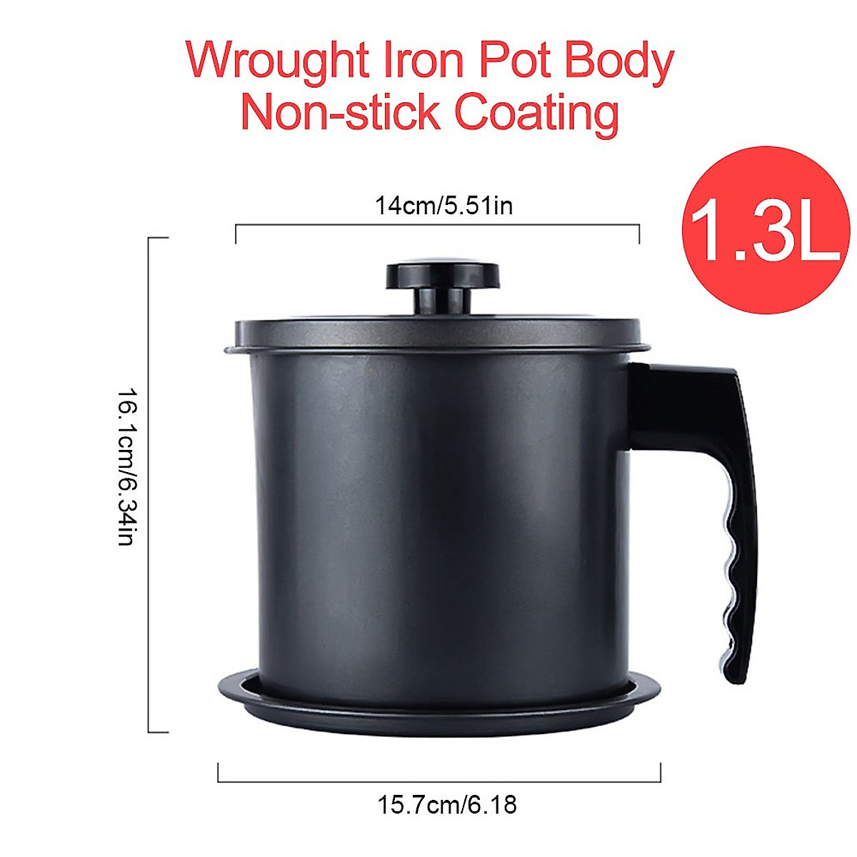 Ourokhome Bacon Grease Container with Strainer,1.3L / 5.2 Cup Kitchen Used Cooking Oil Storage Can Grease Keeper with Fine Mesh Strainer and Lid for Fat, Hot Frying Oil (Black)