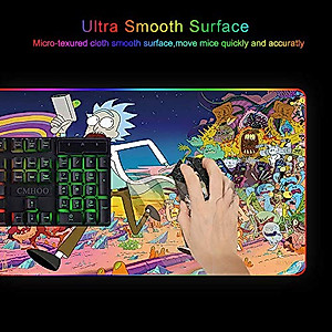 RGB Mouse Pad, Imegny Large Extended Soft Led Mouse Mat with Different Lighting Modes, 900 x 400mm / 35.4 * 15.7Inch