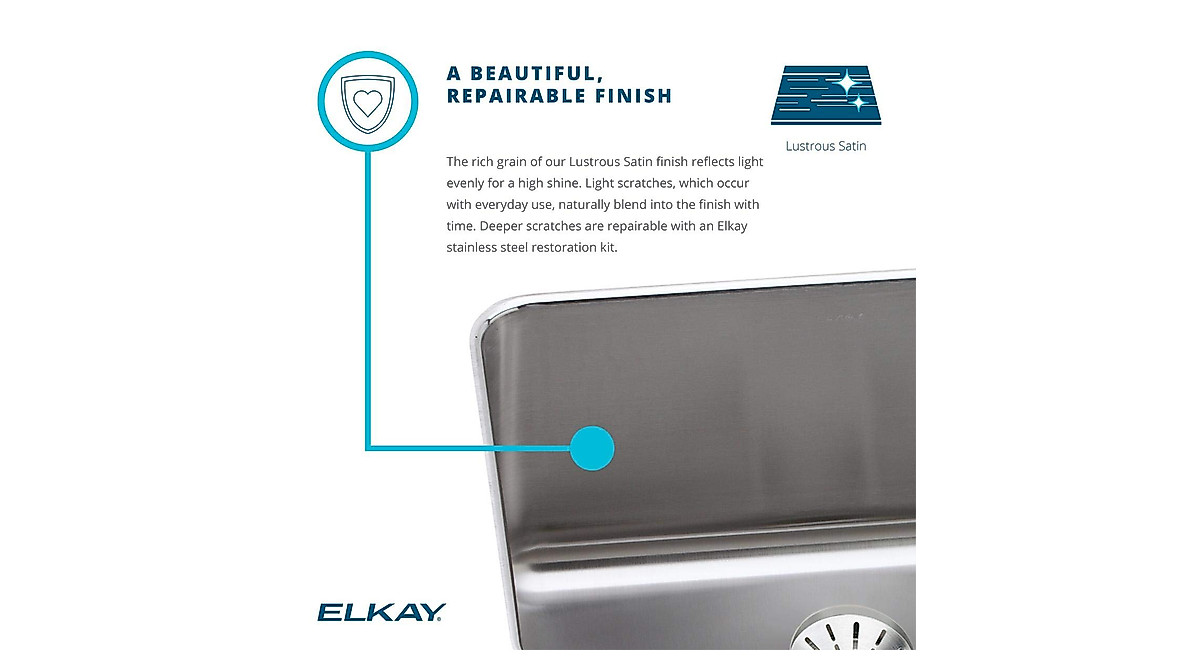 Elkay Single Bowl Stainless Steel Sink with Perfect Drain