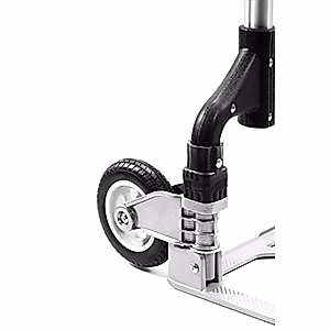 Caflower Folding Hand Truck,Sliver Aluminium Portable Folding Trolley with 3-Position Folding Pulley Handles, Load Capacity 175 lbs for Home, Office and Travel Use.Rubber Wheels