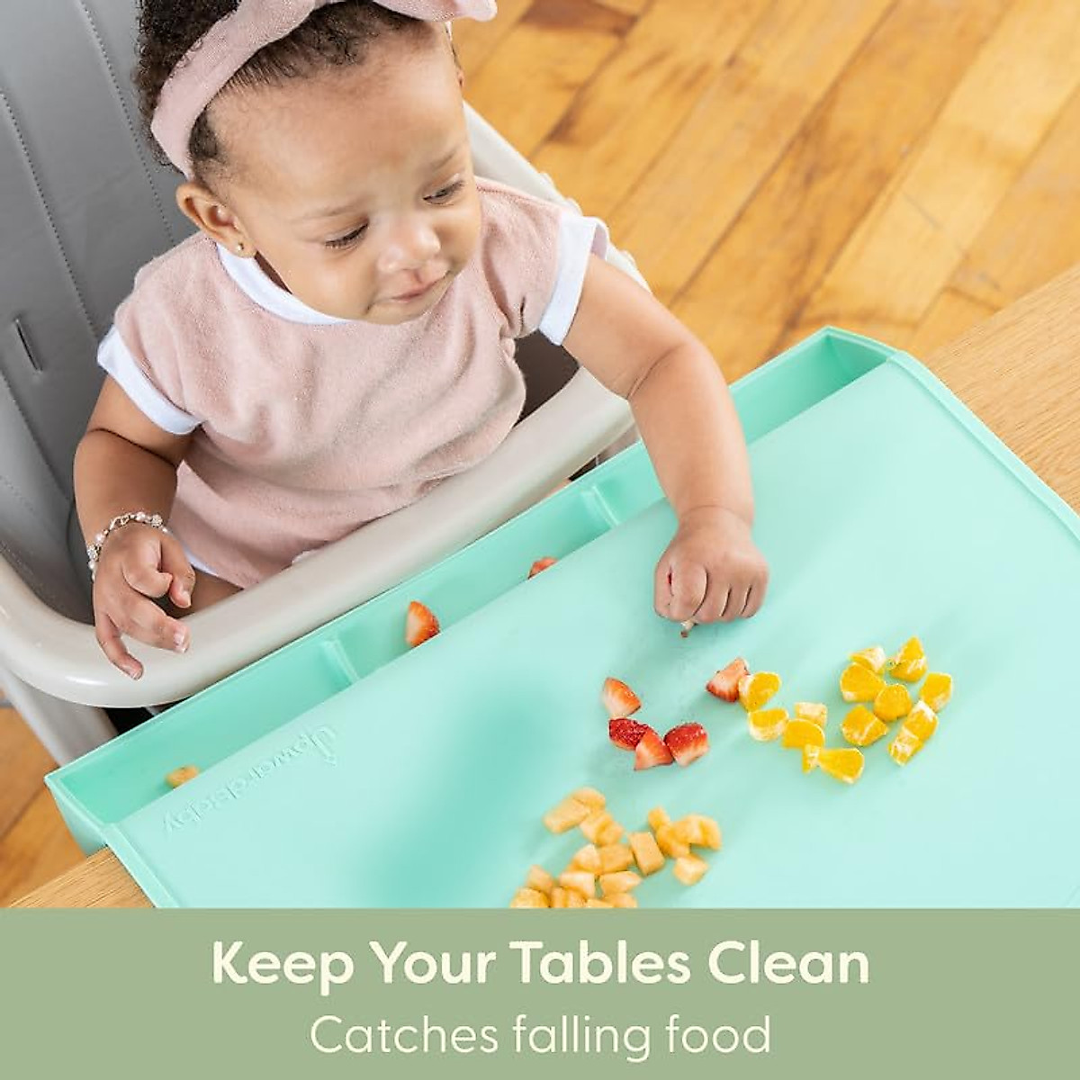 UpwardBaby Silicone Baby & Toddler Placemats - Non-Slip Table Protector for Eating at Home & Restaurants - Baby Essentials - Silicone Placemat