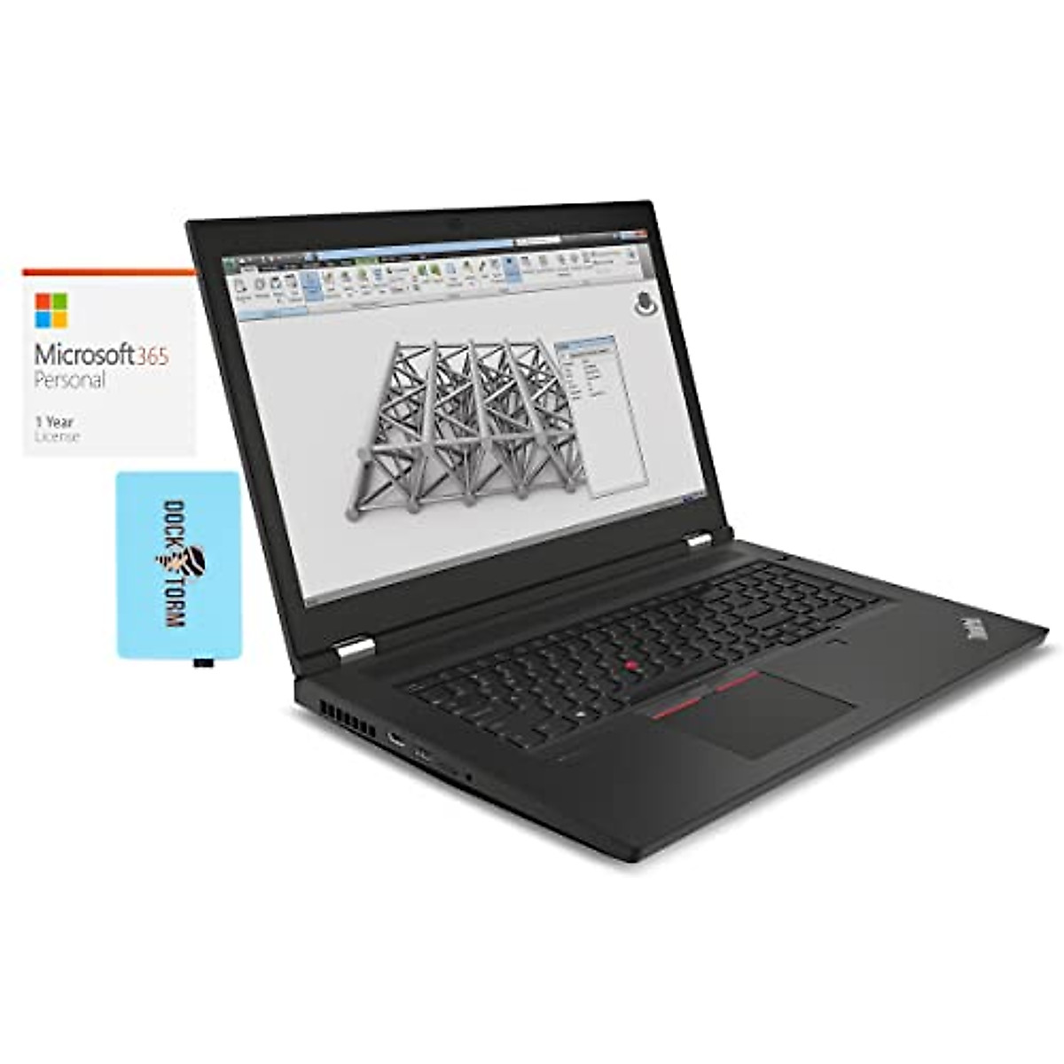 Lenovo ThinkPad P17 Gen 2 Workstation Laptop (Intel i9-11950H vPro 8-Core, 64GB RAM, 2x1TB PCIe SSD RAID 0 (2TB), RTX A2000, 17.3" 60Hz Win 11 Pro) with MS 365 Personal, Hub