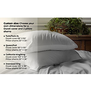 Omnegon Oversized King 120x98 Size 3-Pieces Duvet Cover 800 TC 100% Egyptian Cotton Luxury Soft & Breathable Comforter Cover 3 PC Duvet Set Zipper Closure & Corner Ties, Silver Grey Solid