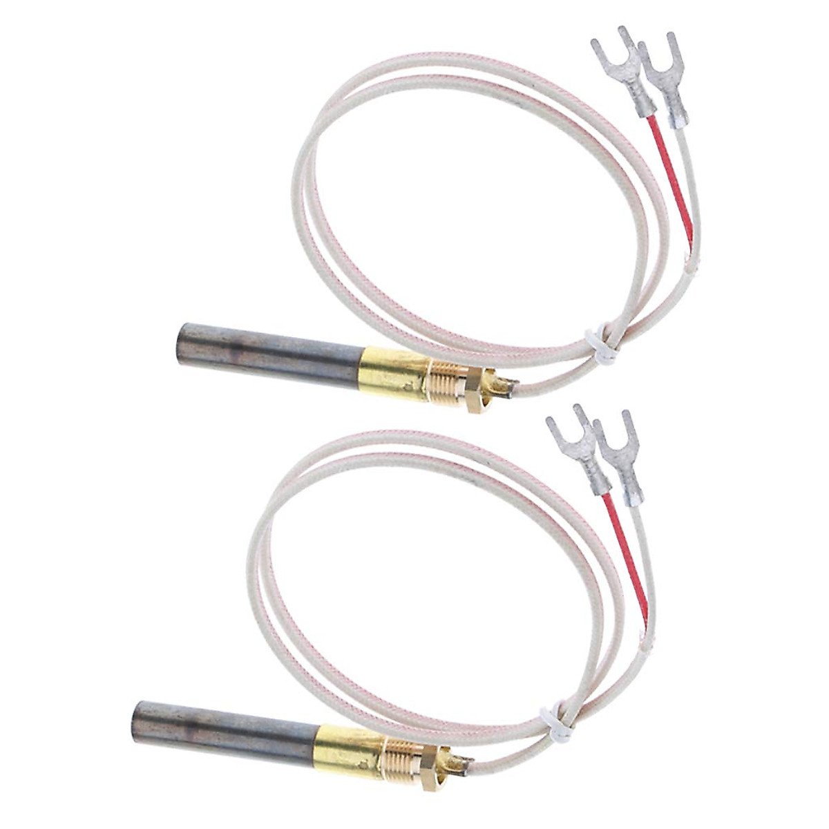 Gazechimp 2 Pcs 24 Inch Millivolt Thermopile Generators Replacement Used Fireplace / / Gas Fryer Cluster Thermocouple