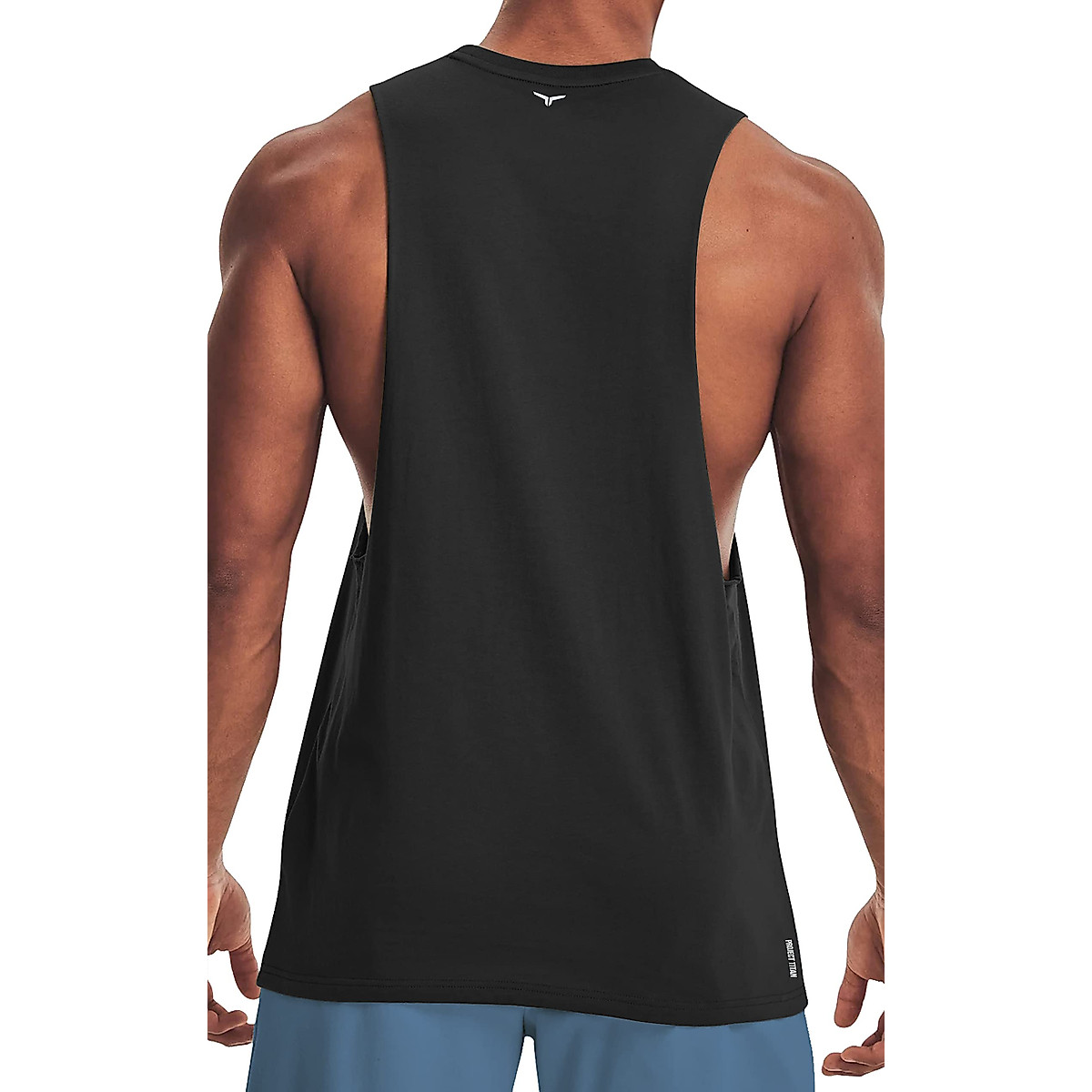 Project Titan Men's Workout Drop Arm Tank Top Cut Off Sleeveless Muscle Tank Gym Shirt