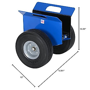 Vestil PLDL-HD-4 Steel Plate and Slab Dolly with Foam Wheels, 500 lbs Load Capacity, 14-1/4" Height, 12" Length x 13-5/8" Width