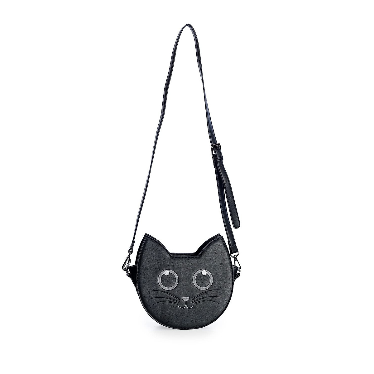 Lost Queen Women's Wendigo Shoulder Bag Cute Black Cat Bat Crossbody Purse