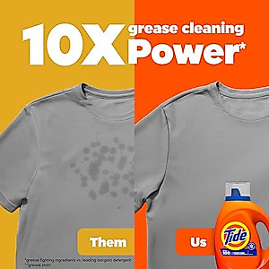 Tide Laundry Detergent Liquid, Original Scent, HE Compatible, 100 Loads, 132 fl oz, Tide Laundry Detergent, Liquid Laundry Detergent