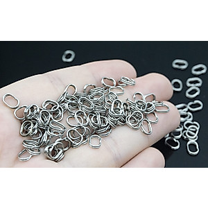 HTHYLURE 100Pcs Fishing Split Rings Stainless Steel Fishing Oval Split Rings Swivel Snap Carp Fishing Tackle Chain Connector Heavy Duty Split Rings Size Wire Diameter 0.6mm 0.7mm