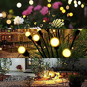 Vibera Solar Garden Lights 6 LED Firefly Lights Solar Outdoor Waterproof Solar Powered Outdoor Lights Decorative for Garden Swaying Solar Garden Lights Decorative for Pathway Patio Yard（2pack）
