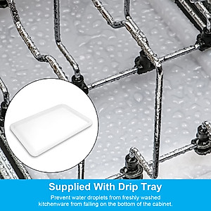 BBLHOME Pan and Pot Lid Pull Out Organizer,Cabinet Under Sliding Shelf with Adjustable Dividers,Cookware Organizer Rack for Kitchen,Pantry,11" W x 21" D x 9" H with Water Tray,Chrome