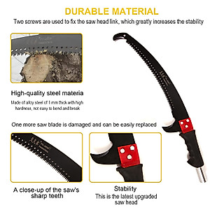 30 Feet Tree Pole Pruner, Durable Tree Trimmers Handle, Manual Branches Trimmer for Garden Tools Loppers Hand Pole Saws Extendable Height with Knives and Storage Pocket