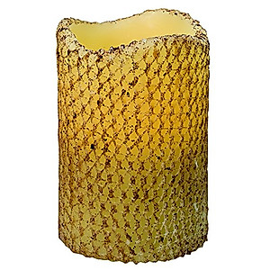 CWI Gifts Burnt Ivory Honeycomb Pillar Candle