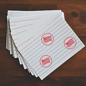 American USA Flag 2000 Plus Self Inking Rubber Teacher Stamp - Red Ink