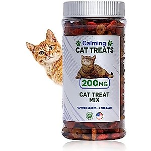 HYPOCBD Seafood Mix Cat Calming Treats for Anxiety | Tasty Chews for Cat Composure | Relaxing Aid for Stressed Cats | Hemp Oil Calming Pet Treats - 200mg 8oz