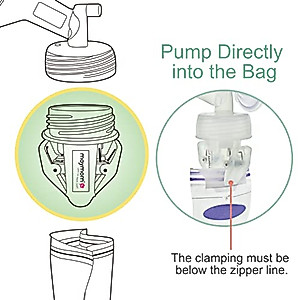 Maymom Breastmilk Storage Bag Adapters Compatible with Spectra S1, S2 Pumps ; 2 Duckbill Valves Included; Clear BPA Free Material; Boiling Water OK; Do Not Use Microwave or Steamer Bag to Sanitize