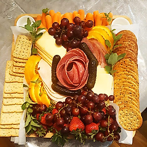 Cheese Board, Large Charcuterie Board Set, Bamboo Serving Platter, 4 Serving Knives and Utensils - Unique for Women-House Warming Gifts New Home,Wedding Gifts for Couple