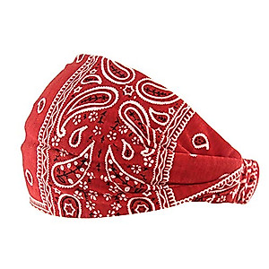 Carede Paisley Bandana Headband for Women with Elastic Yoga Headband Outdoor Hairband Adjustable Turban Headwrap,Pack of 6