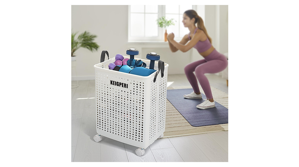 KEIGPERI Collapsible Laundry Basket with Wheels - Space Saver