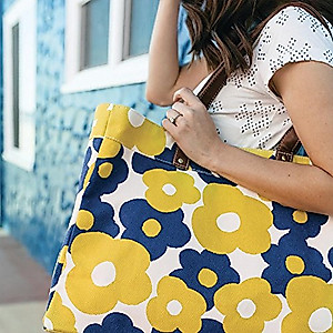 Maika Recycled Canvas Carryall Tote Bag, Hana, Blue