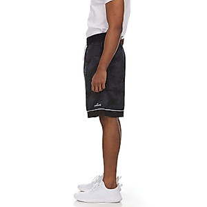 Spalding Mens Heat Performance Basketball Shorts with 10" Inseam, Black Camo, L