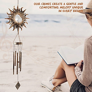 Sun Wind Chimes Solar Retro Windchimes Sympathy Gift, Wind Chimes Outdoor, Gifts for mom, Gifts for Grandma, mom Gifts, Memorial Wind Chimes.