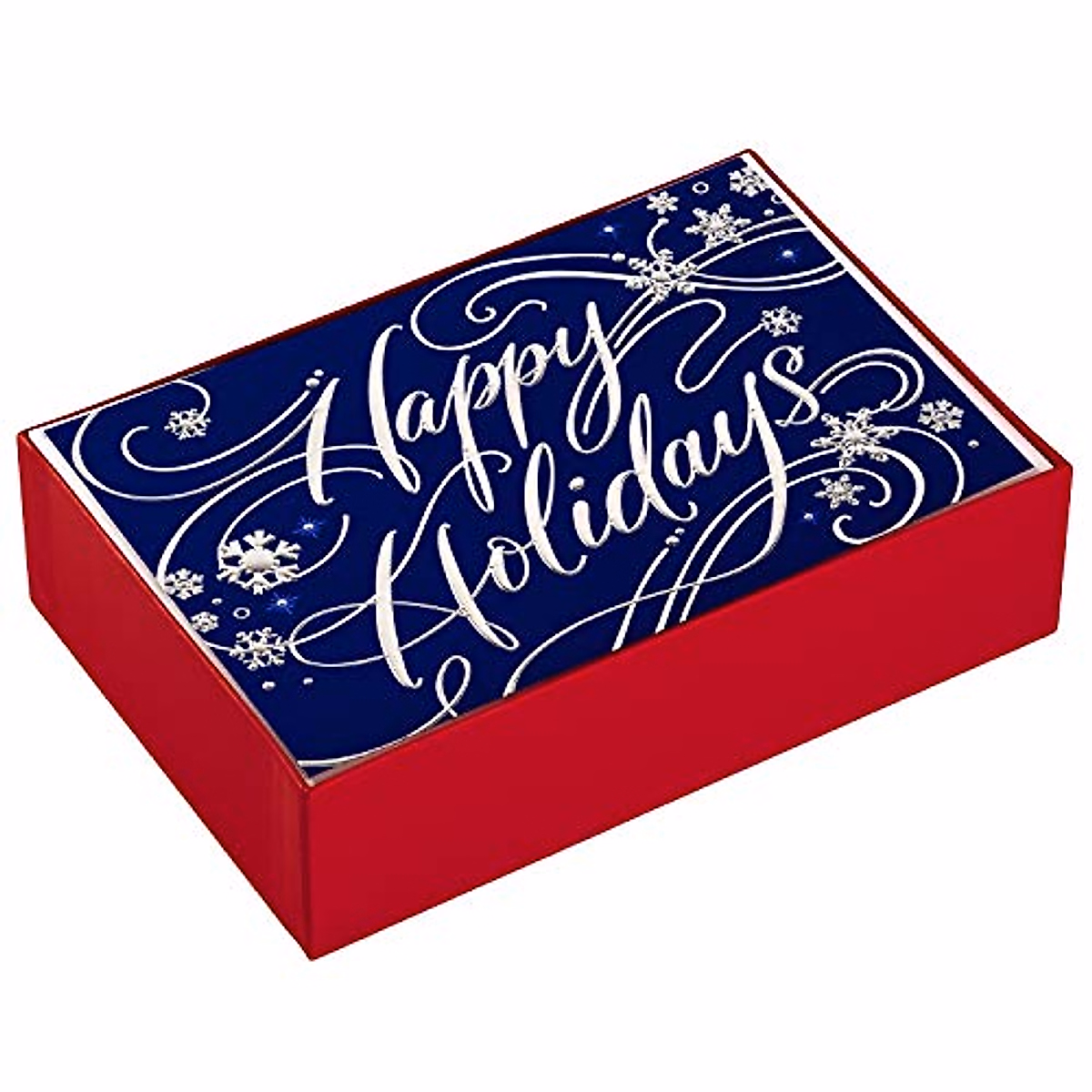 Hallmark Boxed Holiday Cards, Happy Holidays (40 Blue and Silver Cards with Envelopes) (1XPX5163)