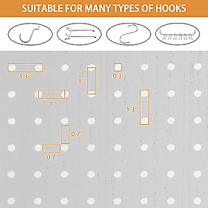 VINGLI Freestanding Pegboard with Support Feet, 5 FT Wood Room Divider Display Board Organizer, Folding Privacy Screen Partition Space Separator for Craft Shows Events Retail (White, 4 Panel)