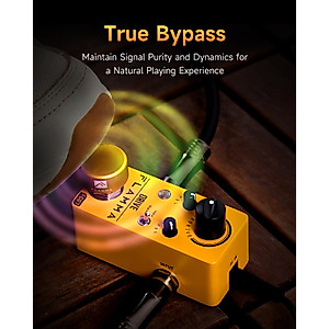 FLAMMA FC07 Overdrive Pedal Vintage Overdrive Effect Warm/Hot Modes, Mini Analog Overdrive Guitar Pedal Electric Guitar Effects Pedal, True Bypass